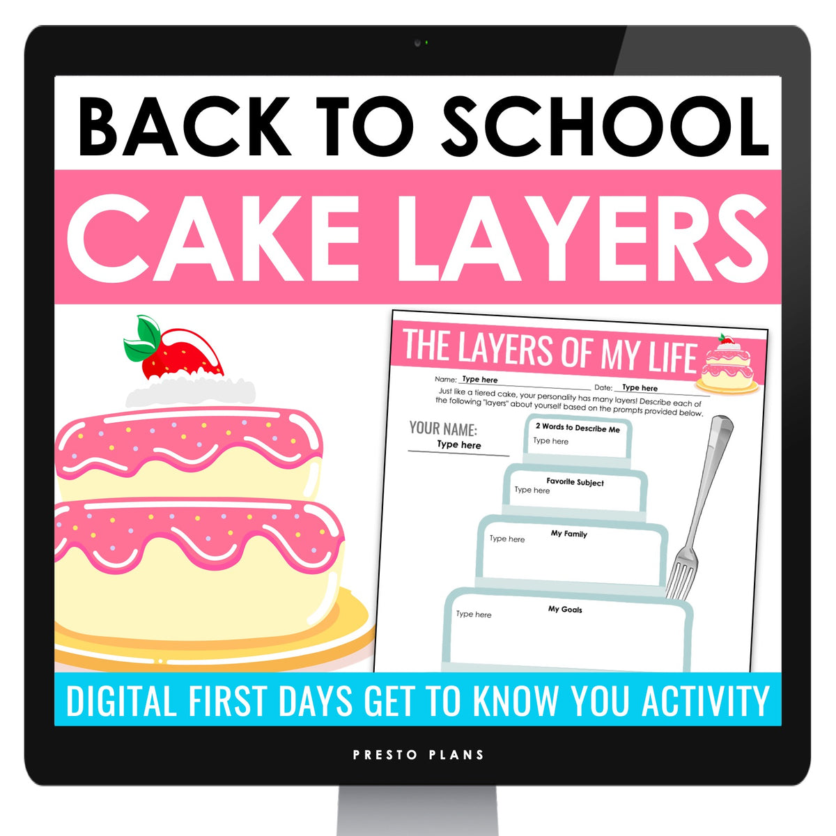 Back to School Activity - Cake Layers Get to Know You Digital Assignme ...