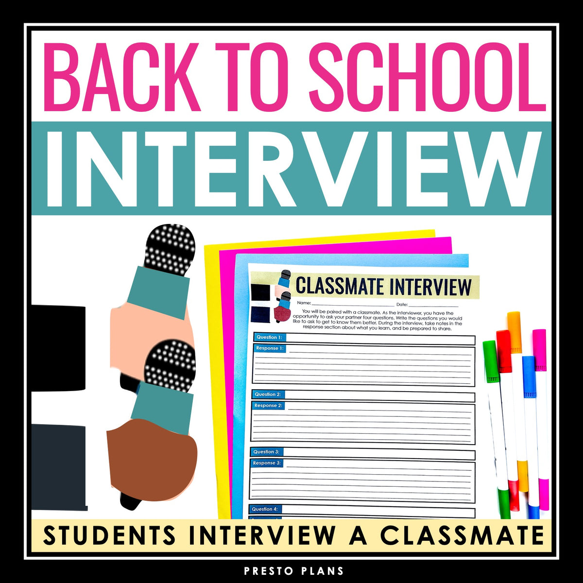 Back to School Activity - Classmates Interview First Day of School Act ...