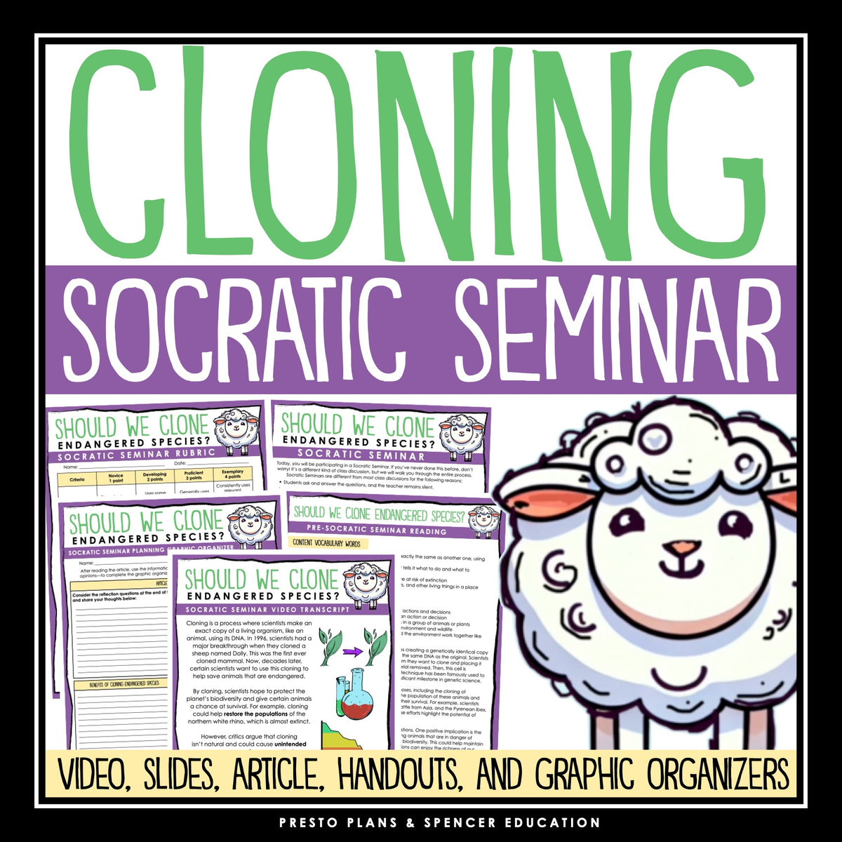 Socratic Seminar - Cloning Discussion Slides, Graphic Organizers, and ...