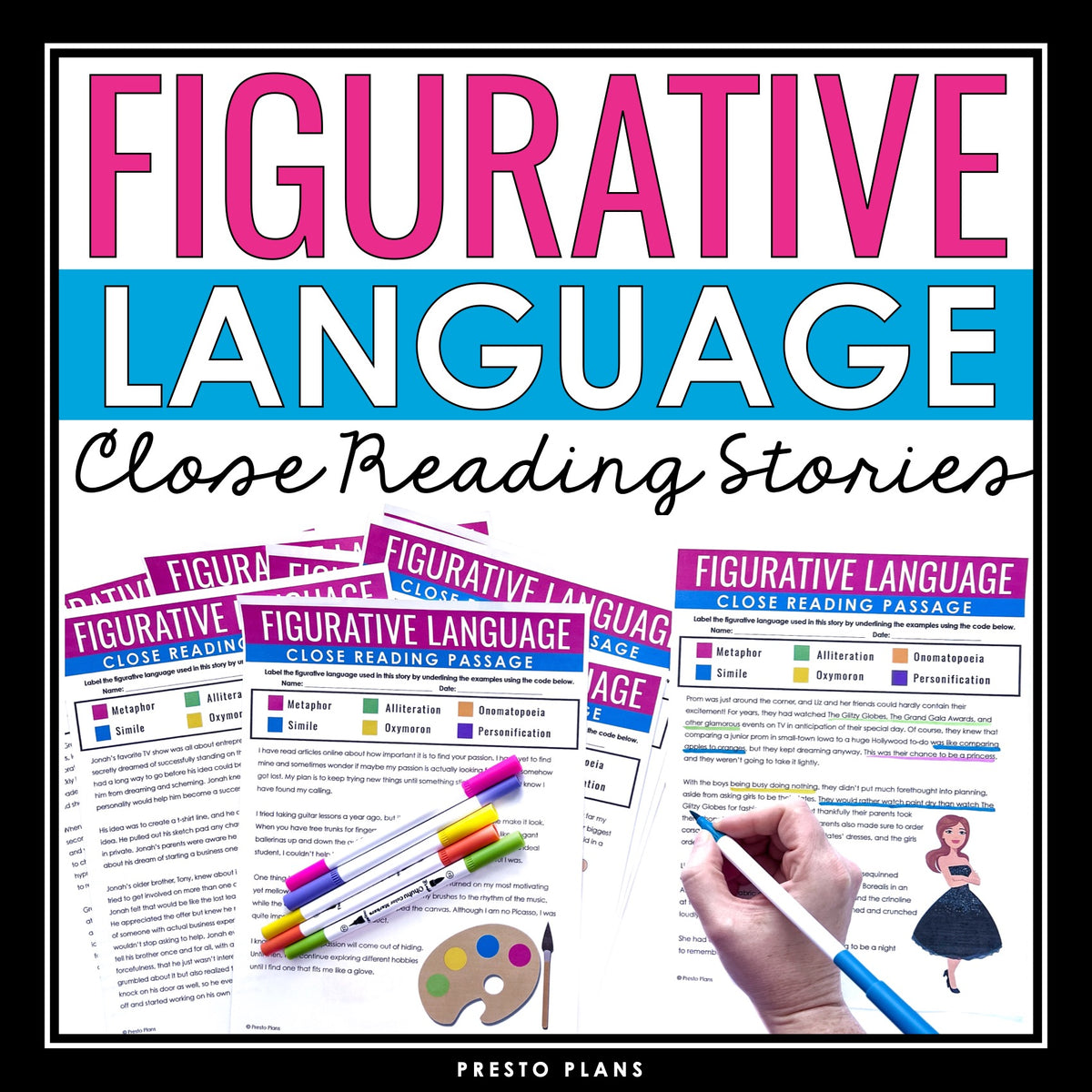 Figurative Language Close Reading Stories Assignments Literary Devices ...