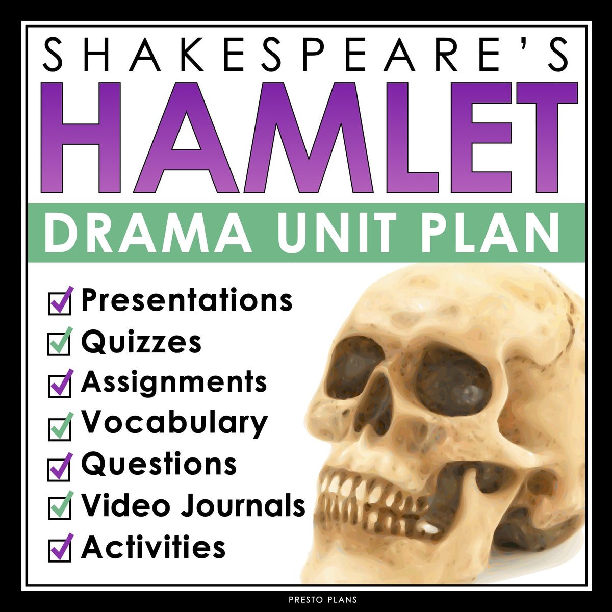 Hamlet Unit Plan - Complete Drama Reading Unit for Shakespeare's Play ...