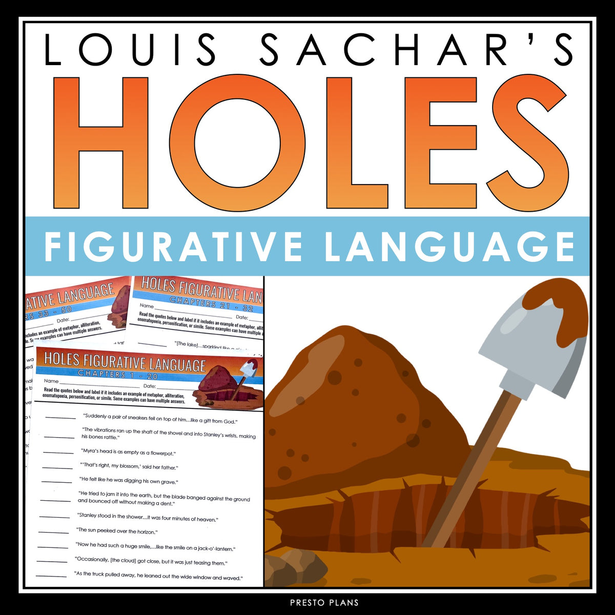 Holes Figurative Language Novel Assignments and Answer Keys - Louis Sa ...