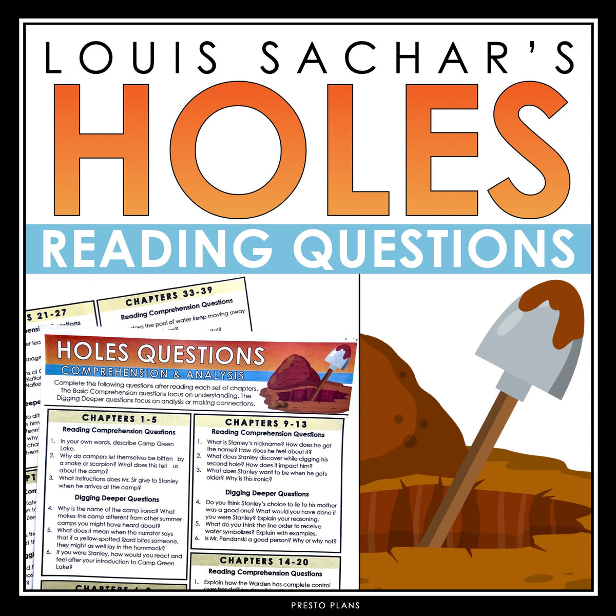 Holes Questions Comprehension & Analysis Chapter Reading Questions Lou ...