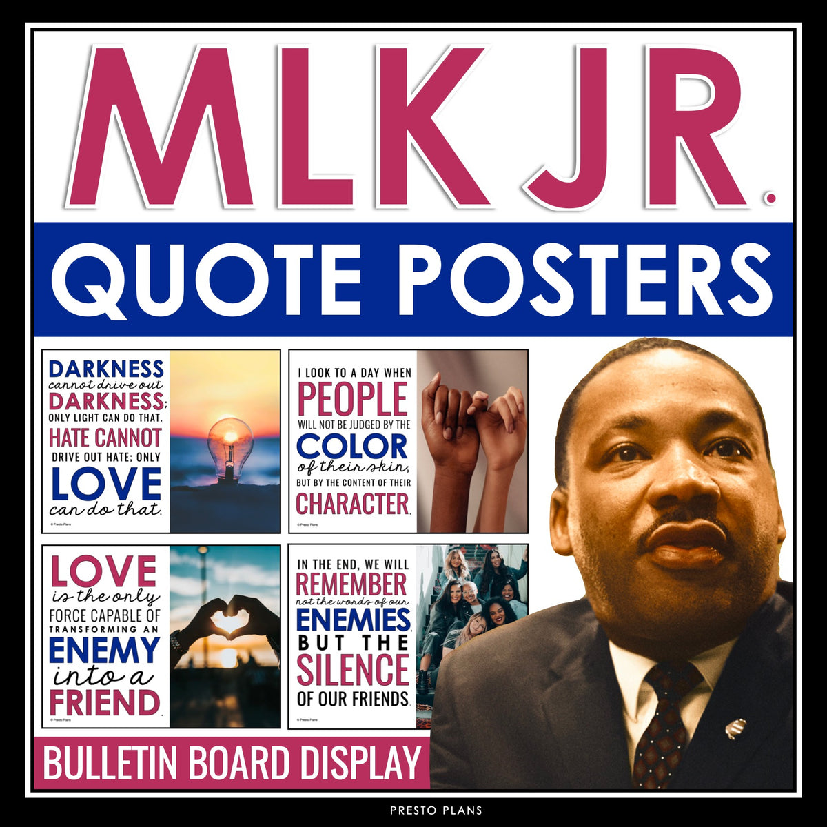 Martin Luther King Jr Day Posters - Classroom Bulletin Board MLK Quote ...
