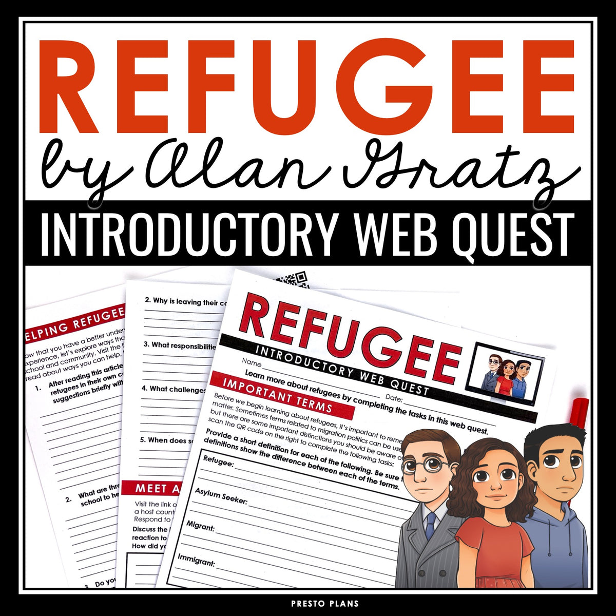 Refugee by Alan Gratz Activity - WebQuest Novel Introduction Creative ...