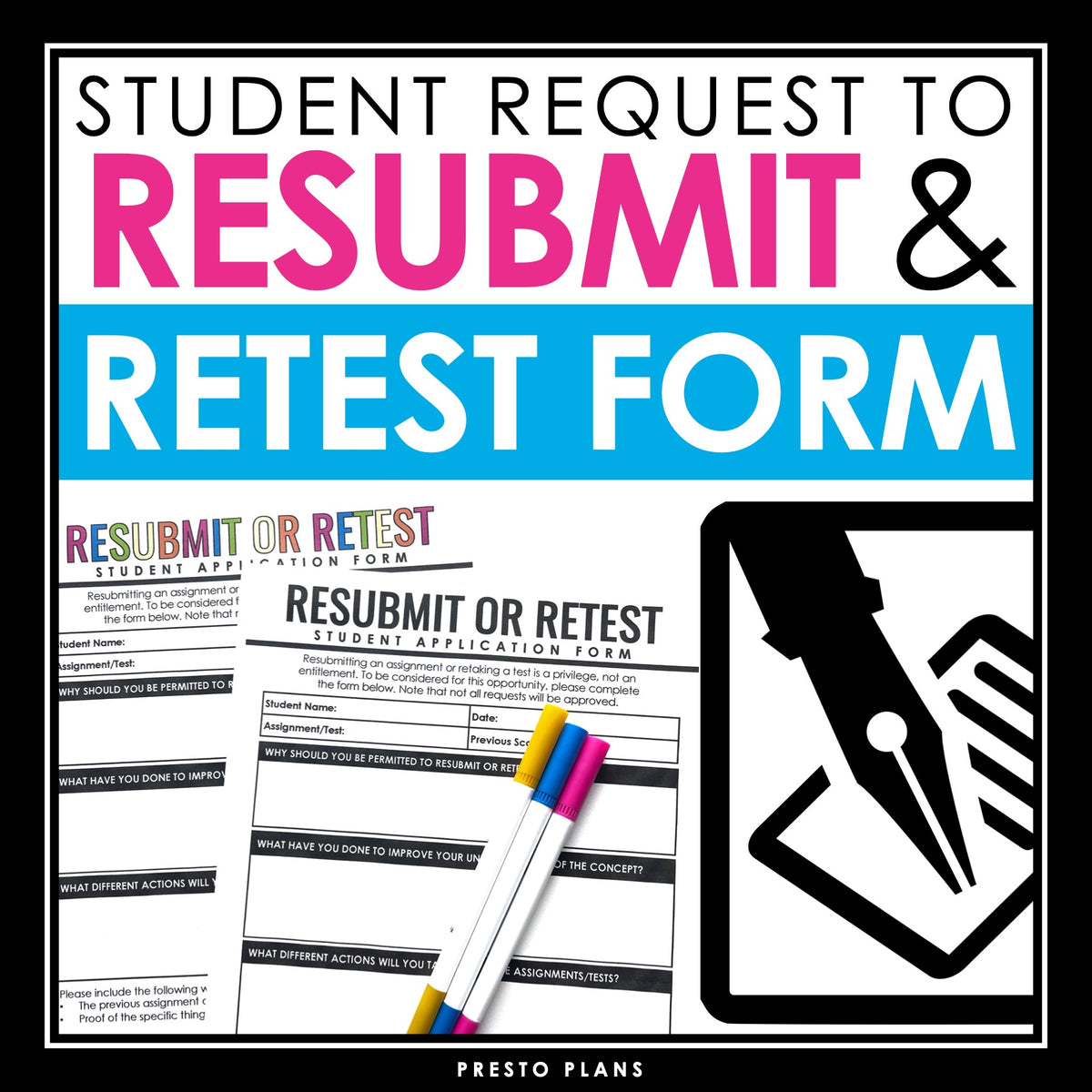 Classroom Management Form - Request to Resubmit an Assignment or Retes ...