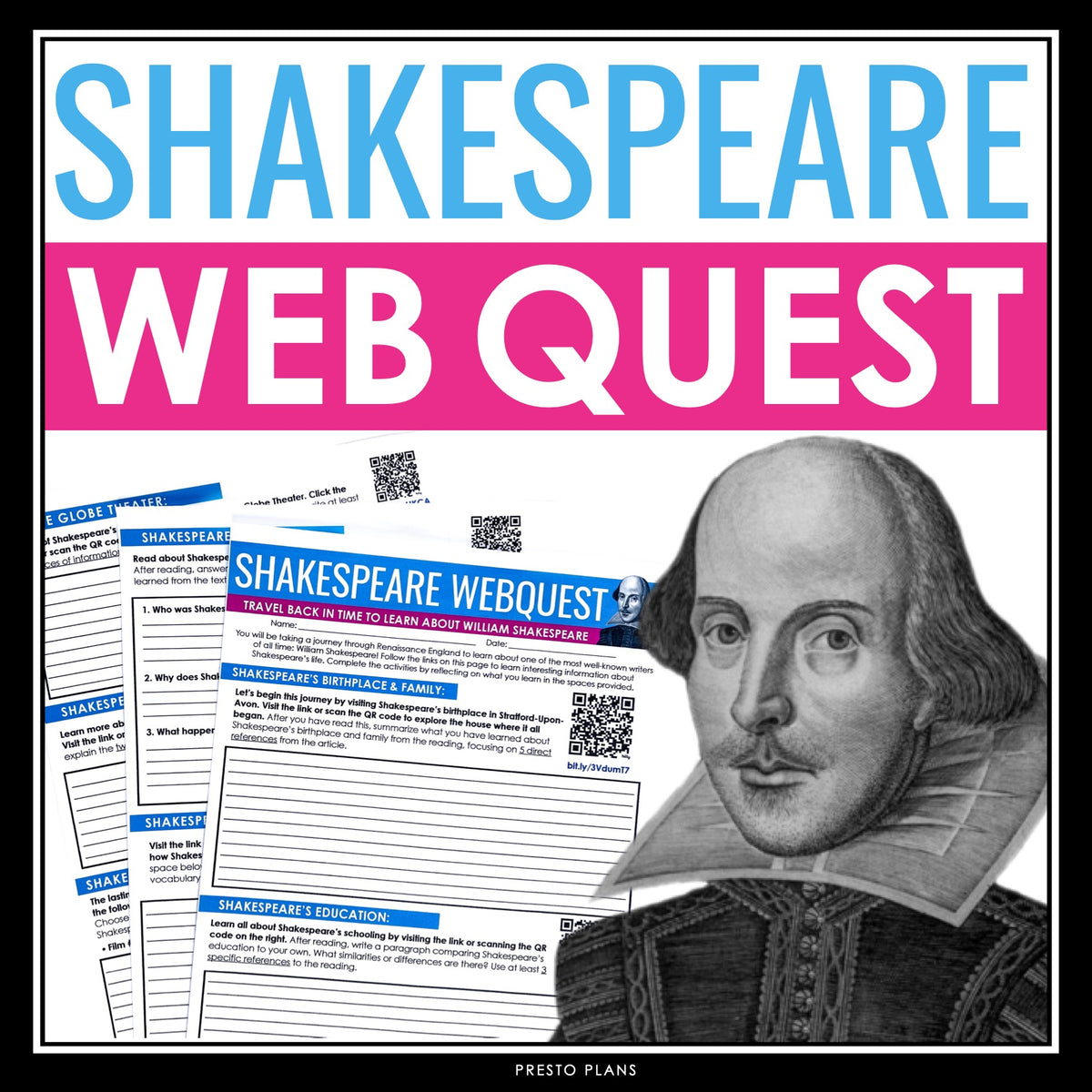 Shakespeare Biography WebQuest Online Activity - Introduction to Shake ...