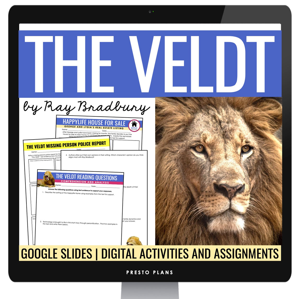 The Veldt by Ray Bradbury Short Story Slides & Digital Assignments & A ...