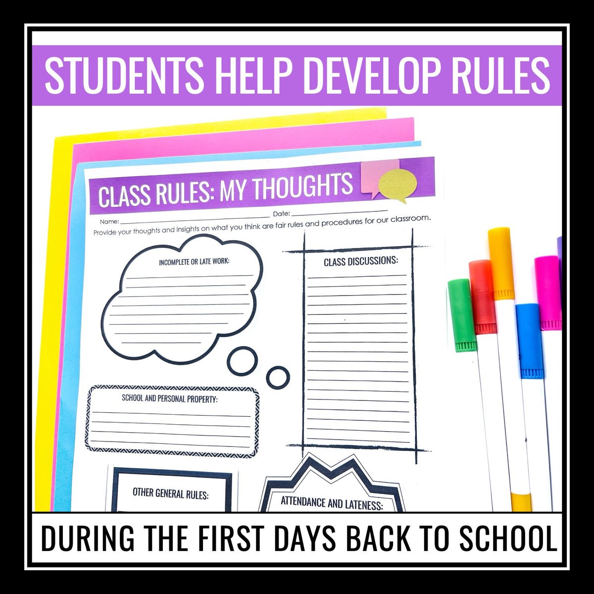Back to School Rules Activity - Writing Class Rules with Students Assi ...