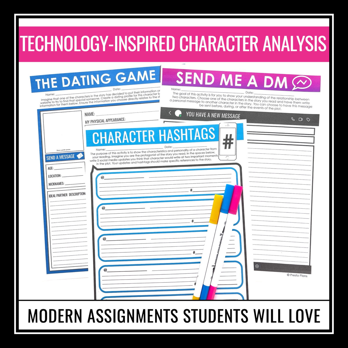 Character Analysis Assignments - Technology and Social Media Creative ...