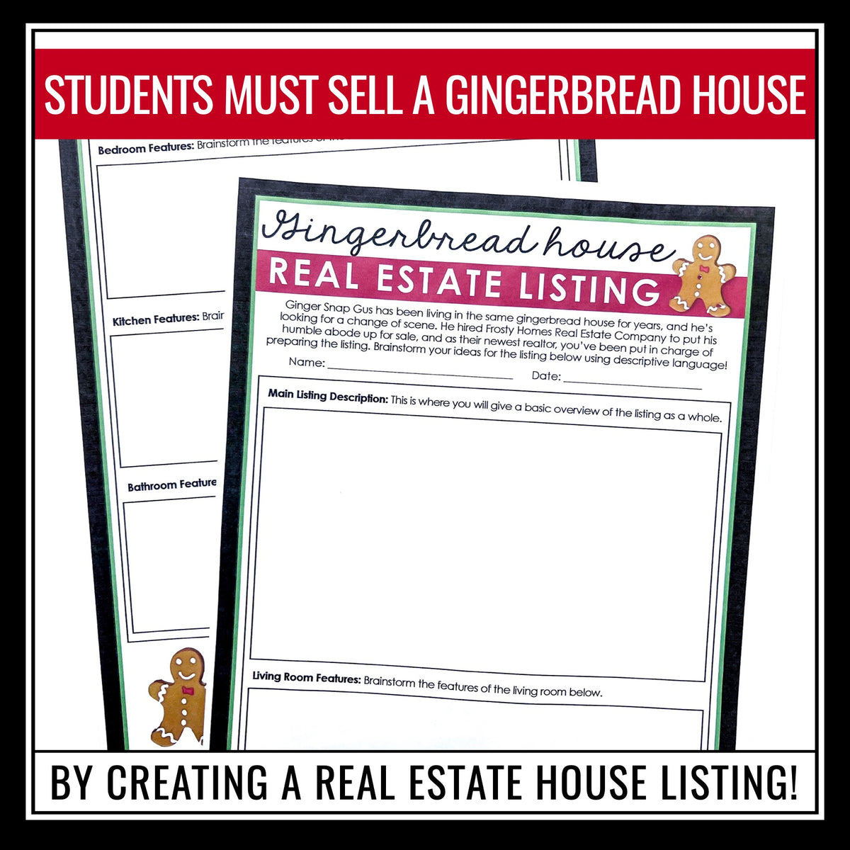 Christmas Descriptive Writing Activity – Gingerbread House Real Estate ...