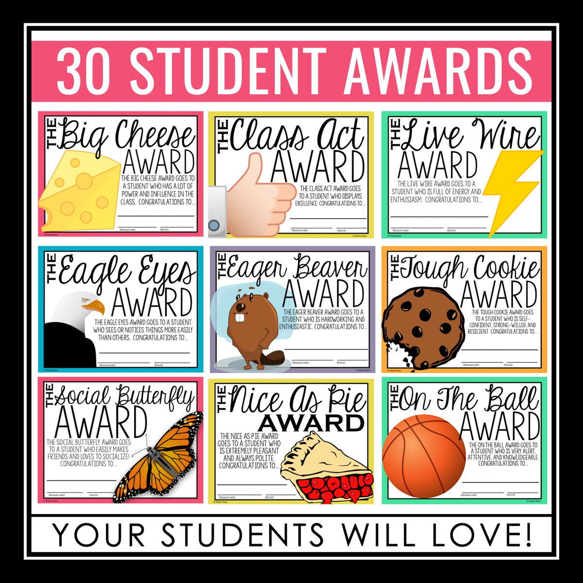 End of the Year Awards - Idiom Edition Student Awards Certificates Vol ...