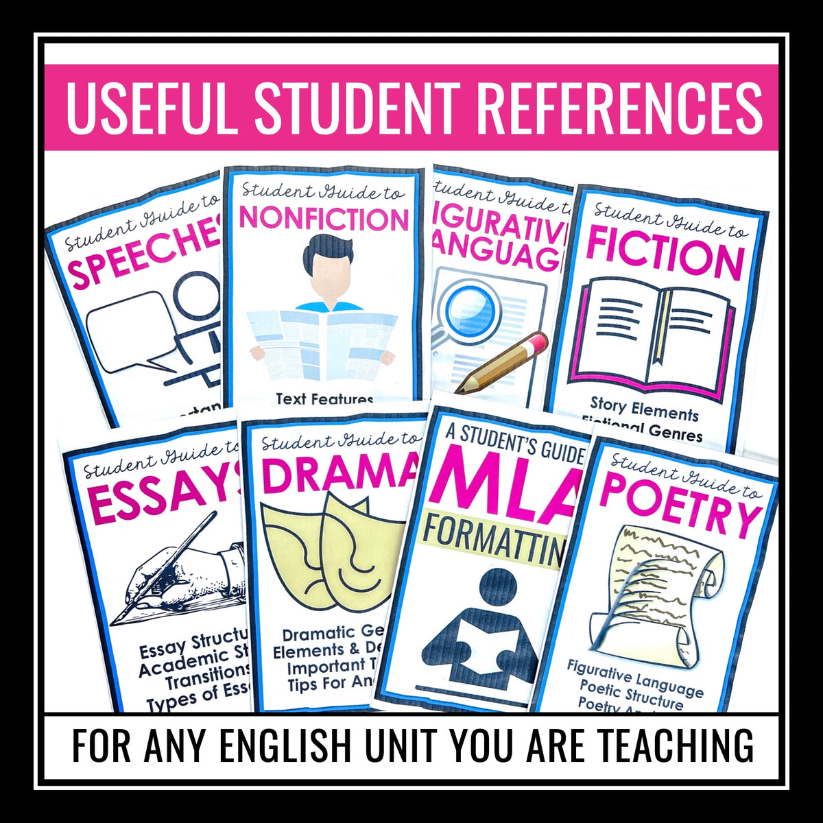 English Student Booklets - Poetry, Nonfiction, Fiction, Drama, MLA, Sp ...