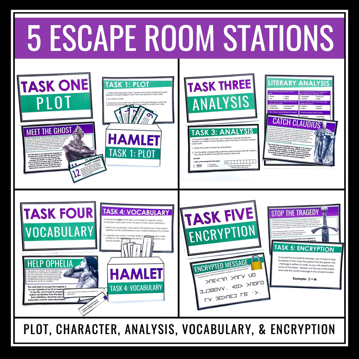 Hamlet Escape Room Activity - Breakout Review Game for Shakespeare's P ...