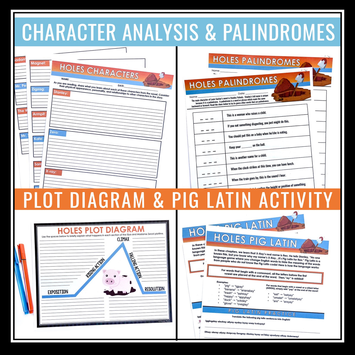 Holes Activity Bundle - Creative Novel Activities and Assignments Loui ...