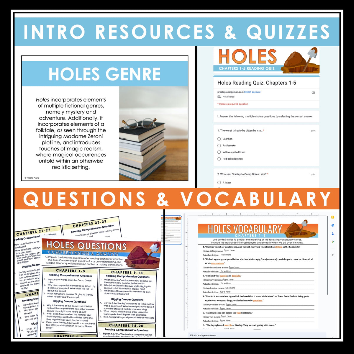Holes Unit Plan - Louis Sachar Novel Study Reading Unit - Digital Prin ...