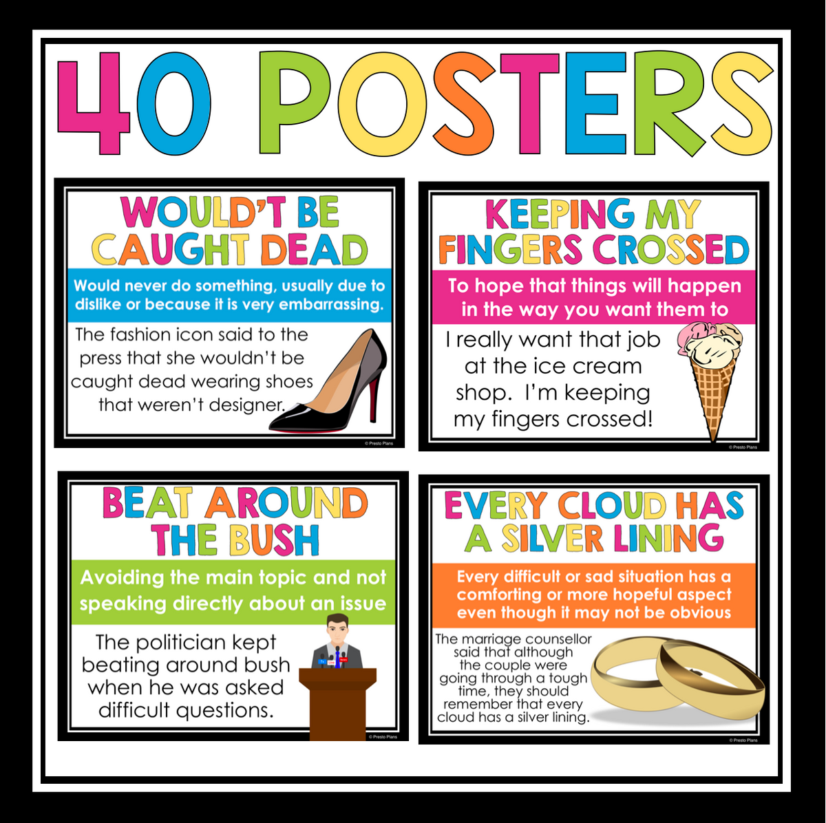 Idiom of the Week Posters - Classroom Bulletin Board Decor Idioms - Vo ...
