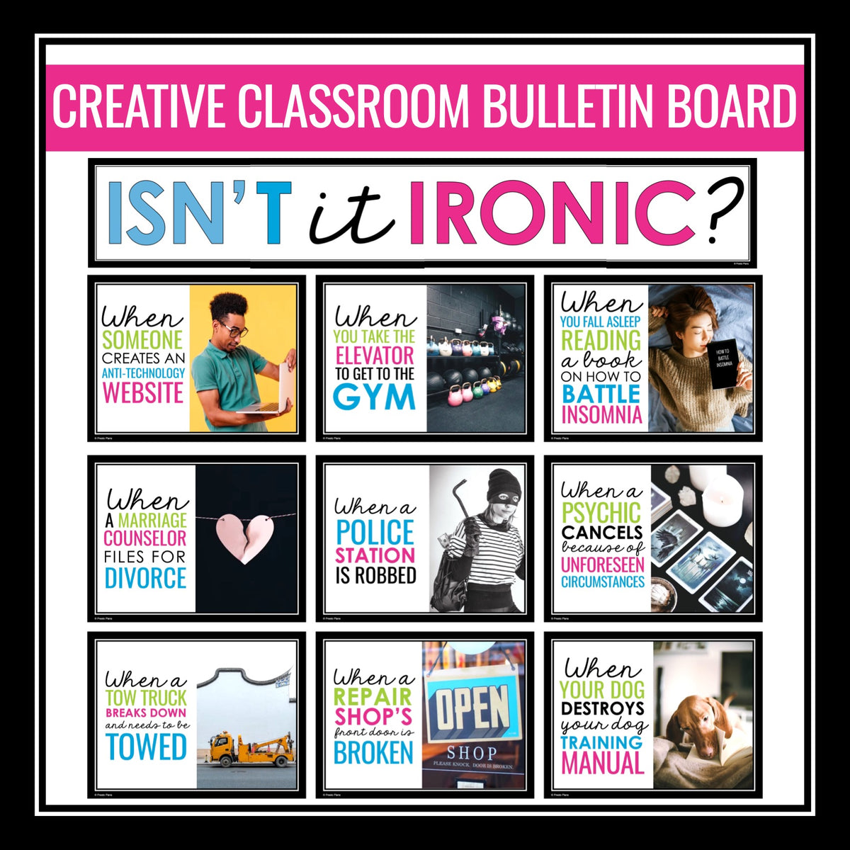 Irony Posters - Funny Situational Irony Bulletin Board Literary Device ...