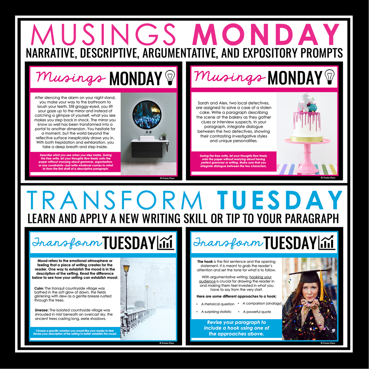 Paragraph of the Week - Writing Bell Ringers for Middle High English ...