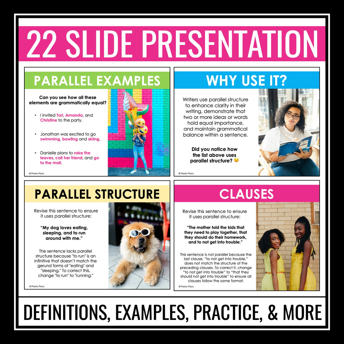 Parallel Structure Grammar Presentation Lesson, Activities, and Assign ...