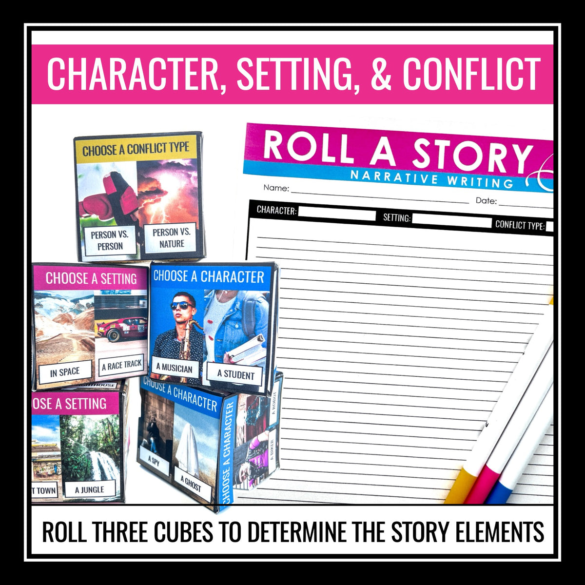 Narrative Writing Story Starter Prompts Activity - Roll a Story Creati ...
