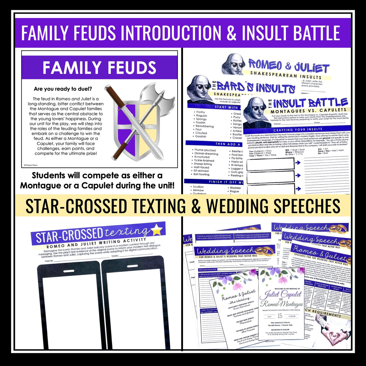 Romeo and Juliet Activity Bundle - Creative Activities & Assignments S ...