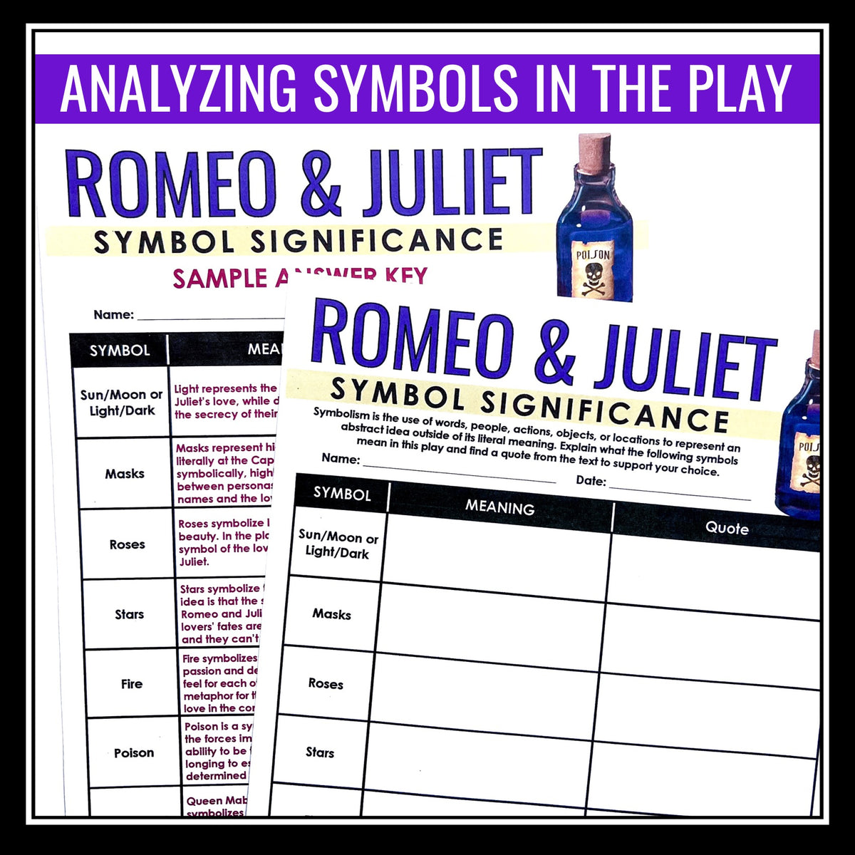 Romeo and Juliet Symbolism Assignment - Analyzing Symbols in Shakespea ...