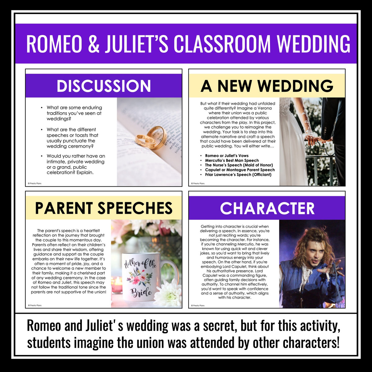 Romeo and Juliet Wedding Activity - Wedding Speeches and Vow Writing A ...