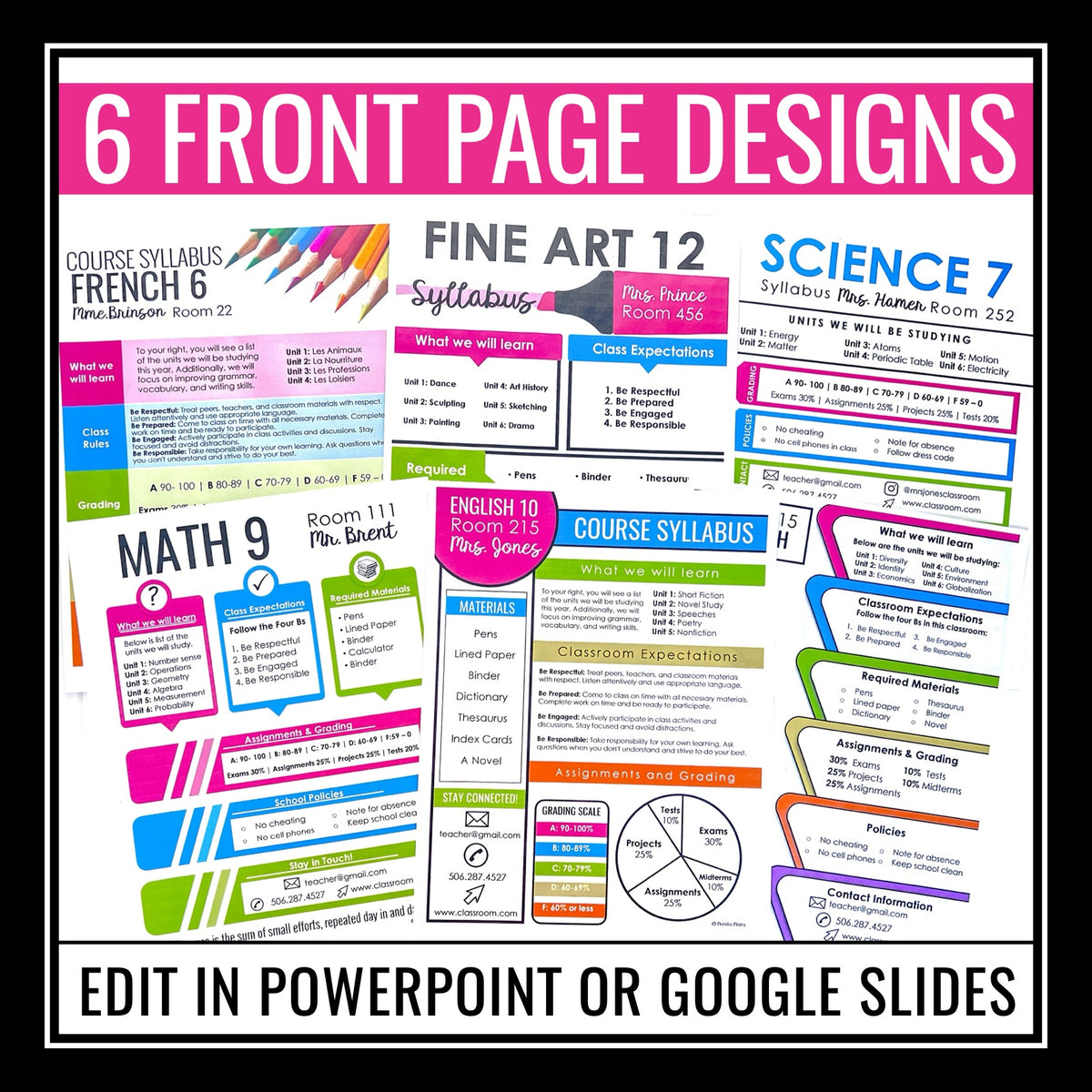 Syllabus Template - Editable Syllabus Infographic Templates for Back t ...
