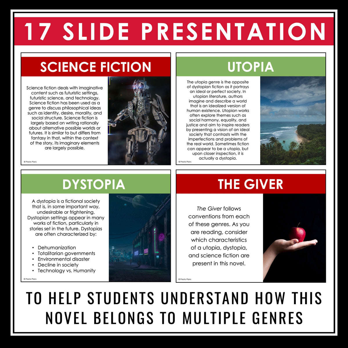 The Giver Genre Presentation - Utopia, Dystopia, and Science Fiction i ...