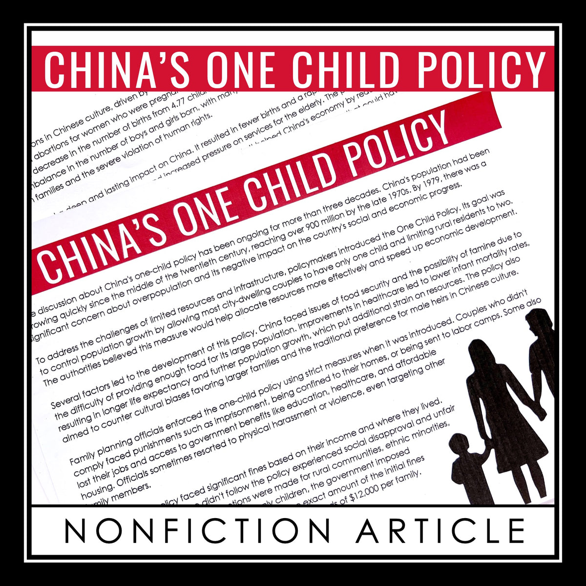 The Giver Activity - China's One Child Policy - Family Structure in th ...