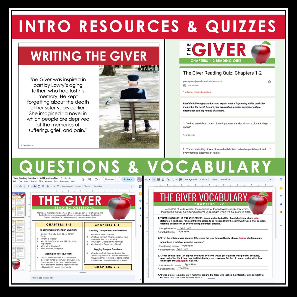 The Giver Unit Plan - Lois Lowry Novel Study Reading Unit - Digital Ve ...