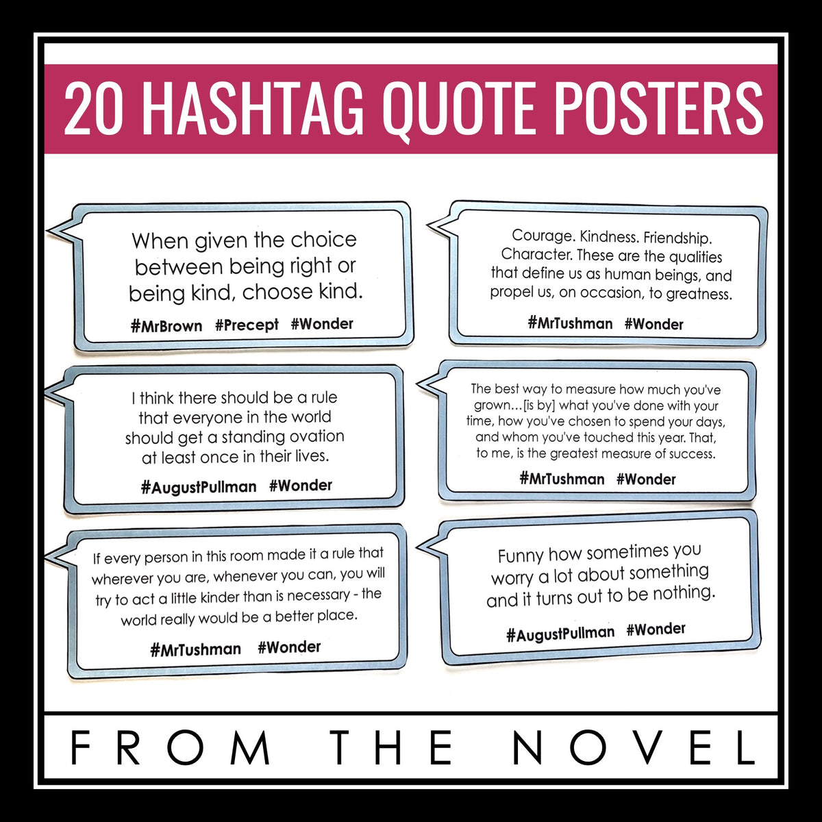 Wonder Posters - Hashtag Quote Bulletin Board Display for R.J. Palacio ...
