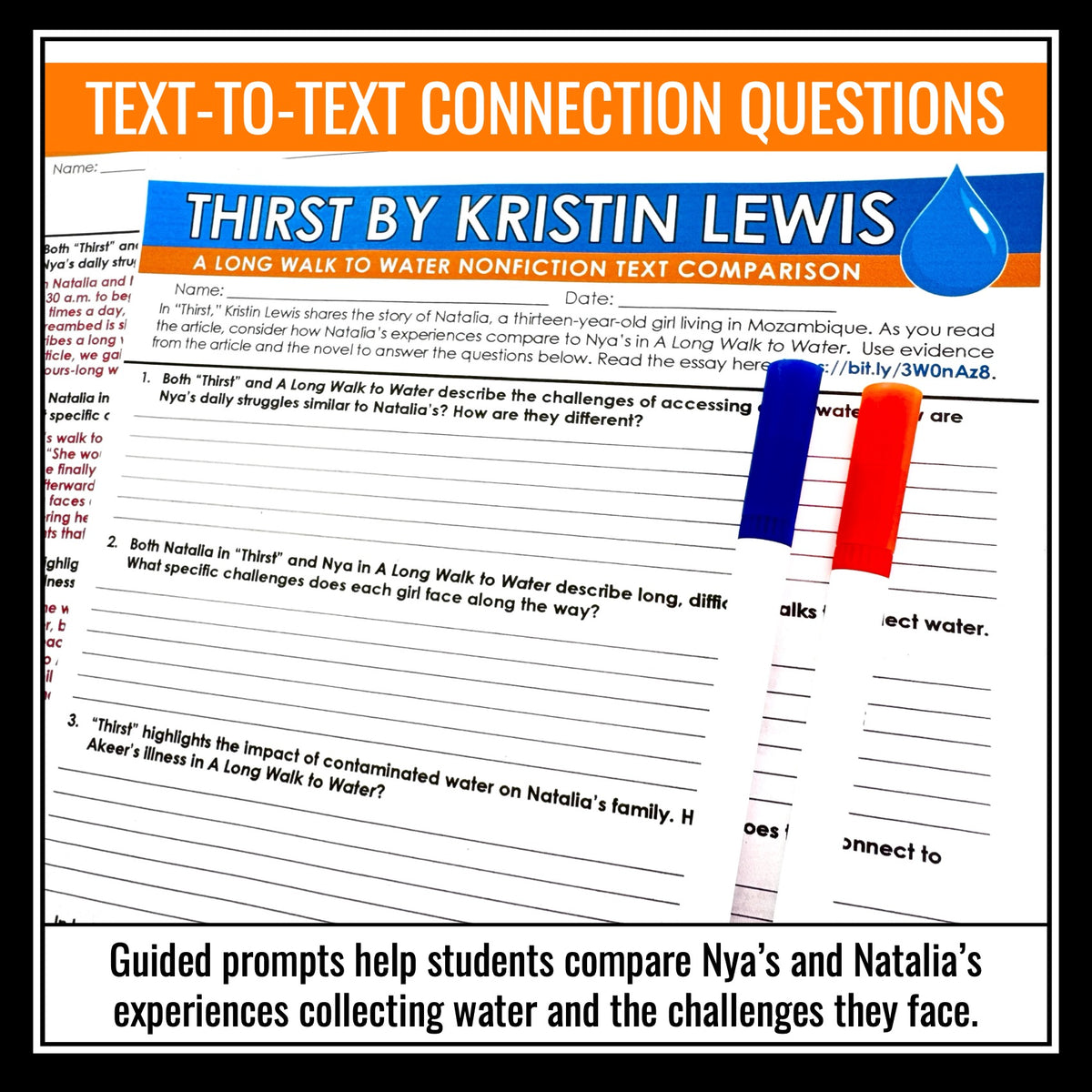 A Long Walk to Water Nonfiction Connection Activity to Thirst by Krist ...