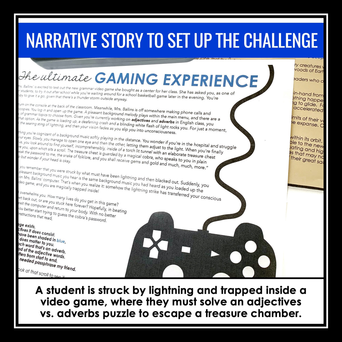 Adjectives and Adverbs Parts of Speech Activity Escape Challenge, Slid ...