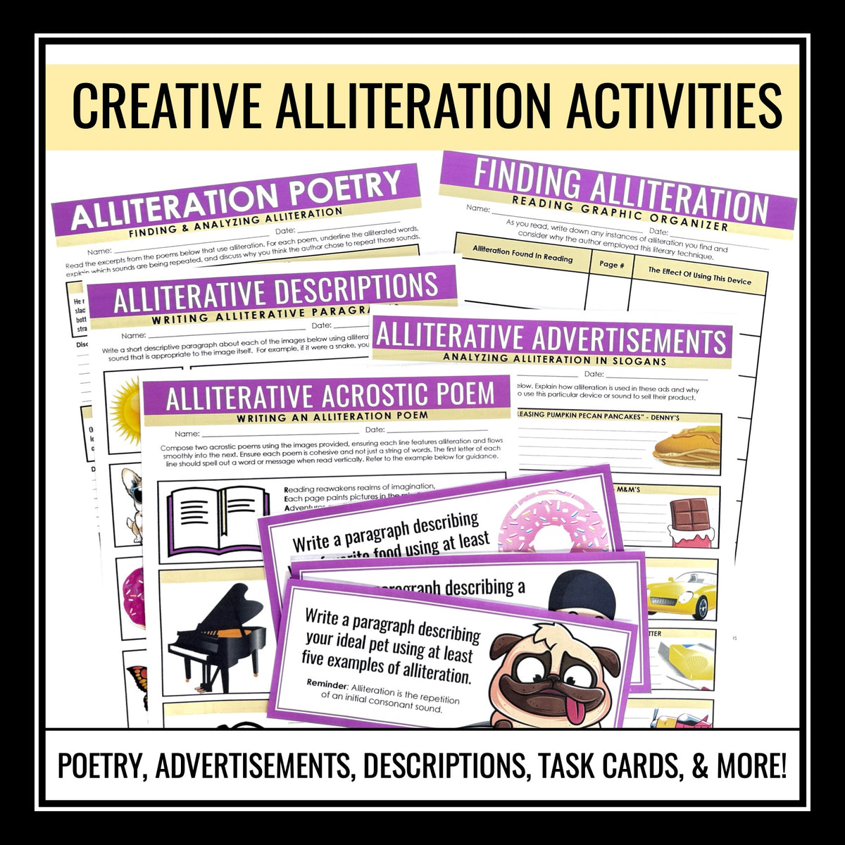 Alliteration Activities and Assignments - Literary Devices & Figurativ ...