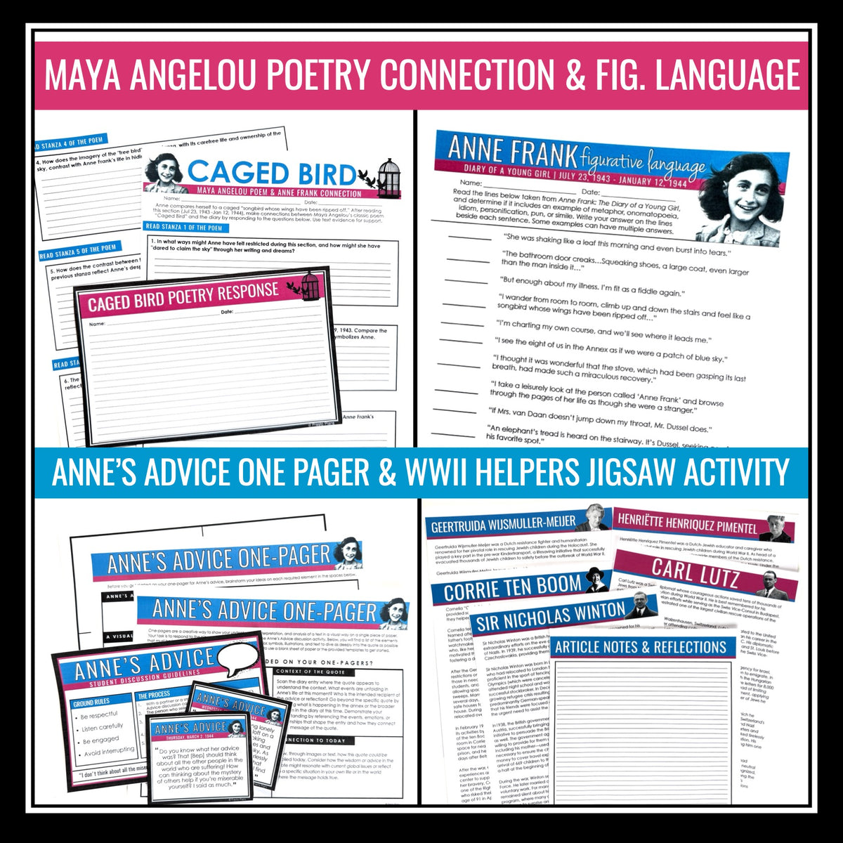 Anne Frank The Diary of a Young Girl Activity Bundle - Creative Assign ...