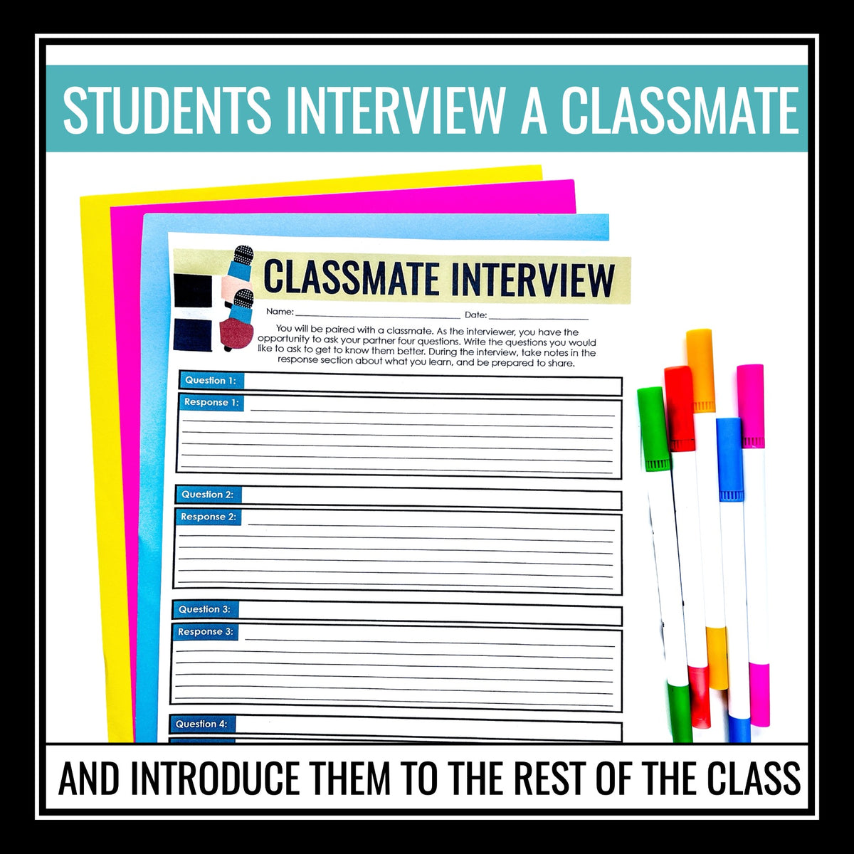 Back to School Activity - Classmates Interview First Day of School Act ...