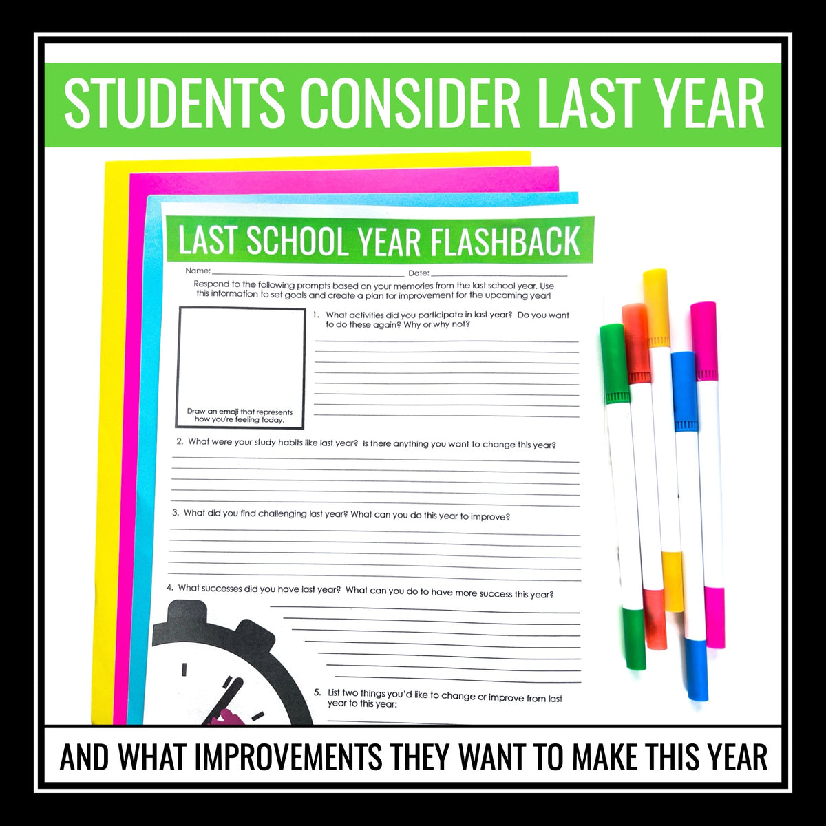 Back to School Activity - Reflection and Goal Setting First Week Assig ...