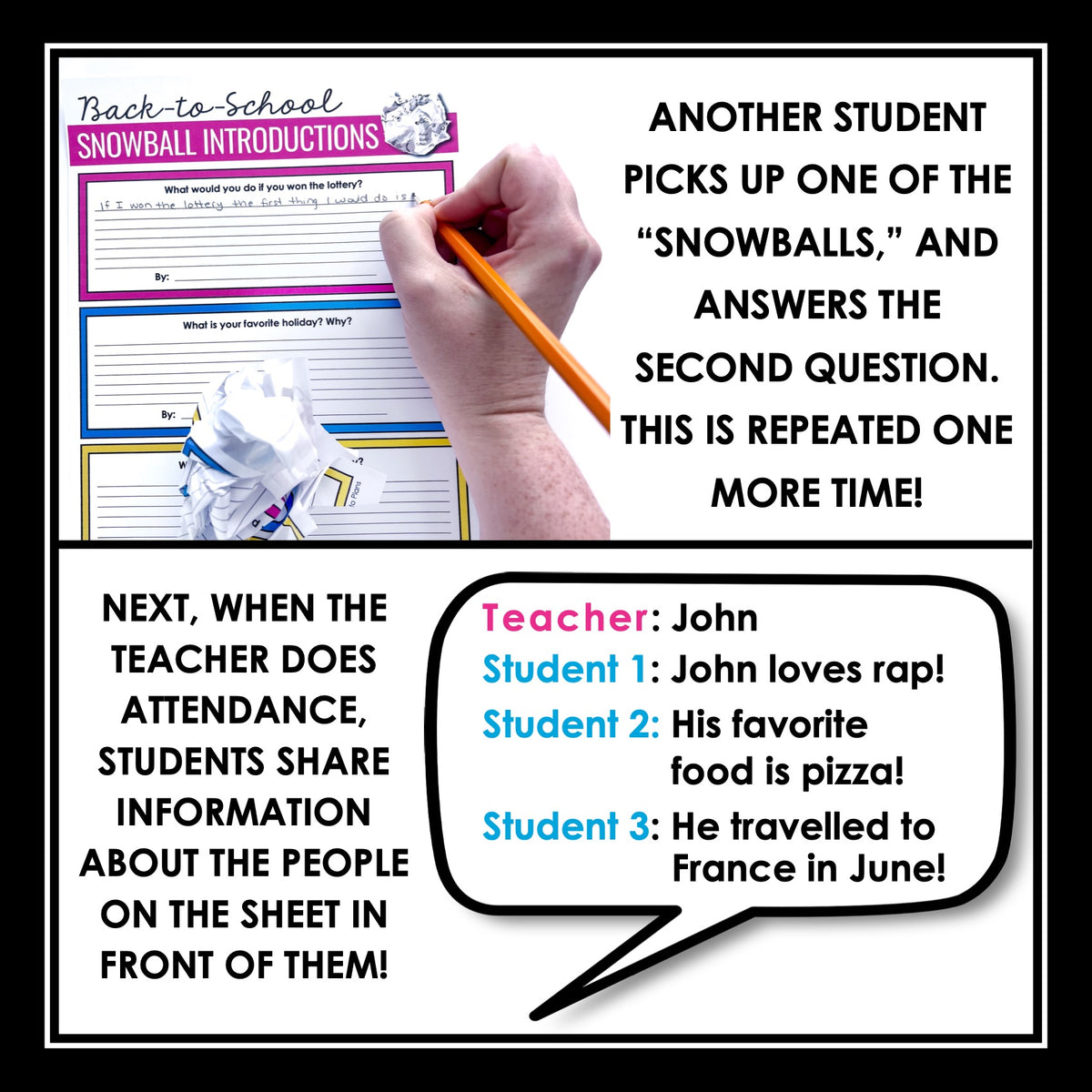 Back to School Activity First Day Icebreaker - Get to Know You Creativ ...