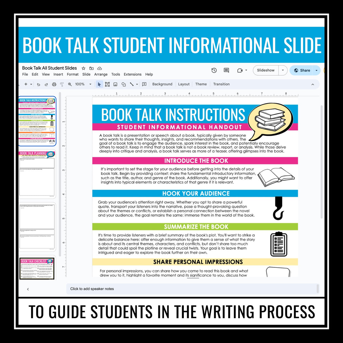 Book Talks - Independent Reading Response Assignment for Any Novel - D ...