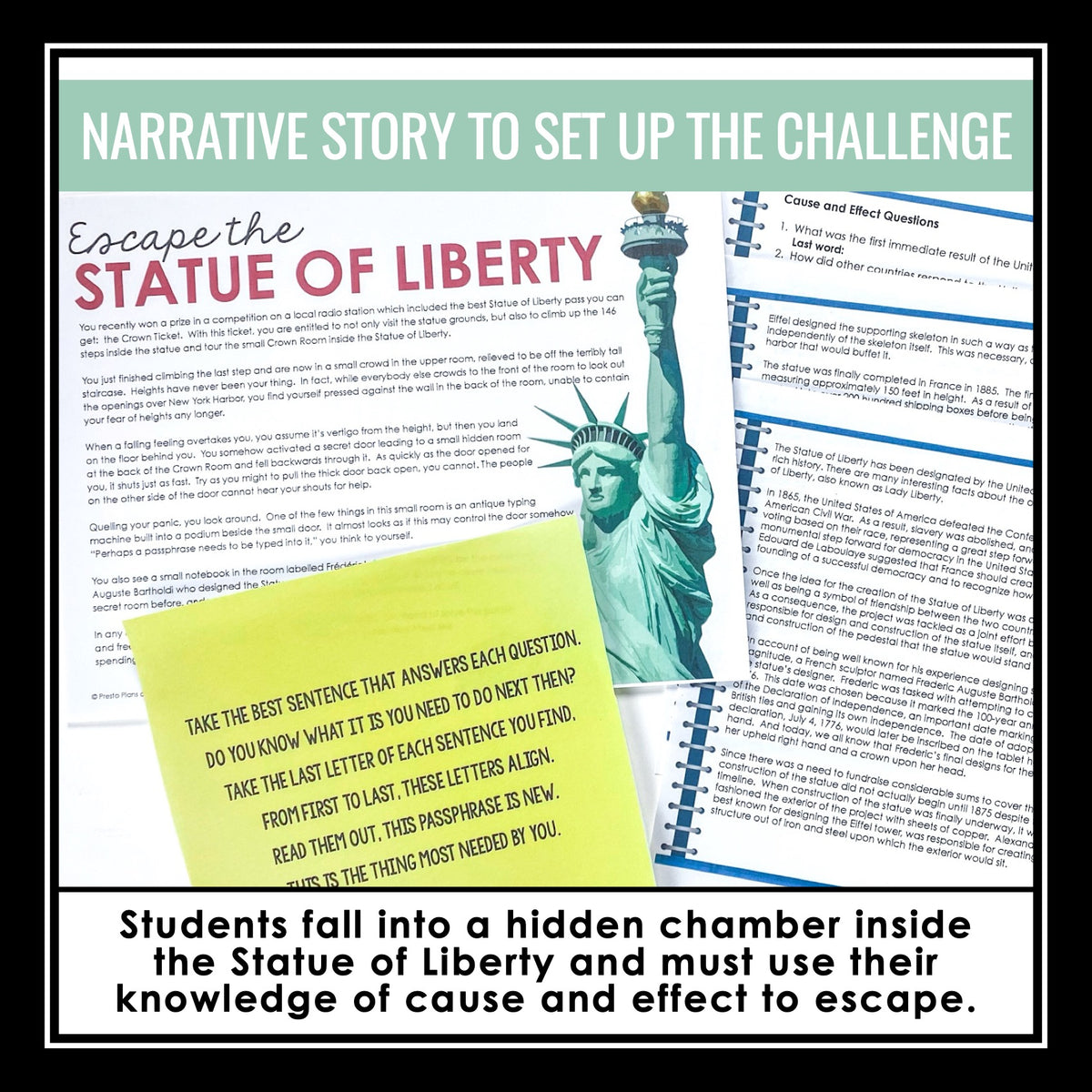 Cause and Effect Presentation & Nonfiction Escape Room Reading Activit ...