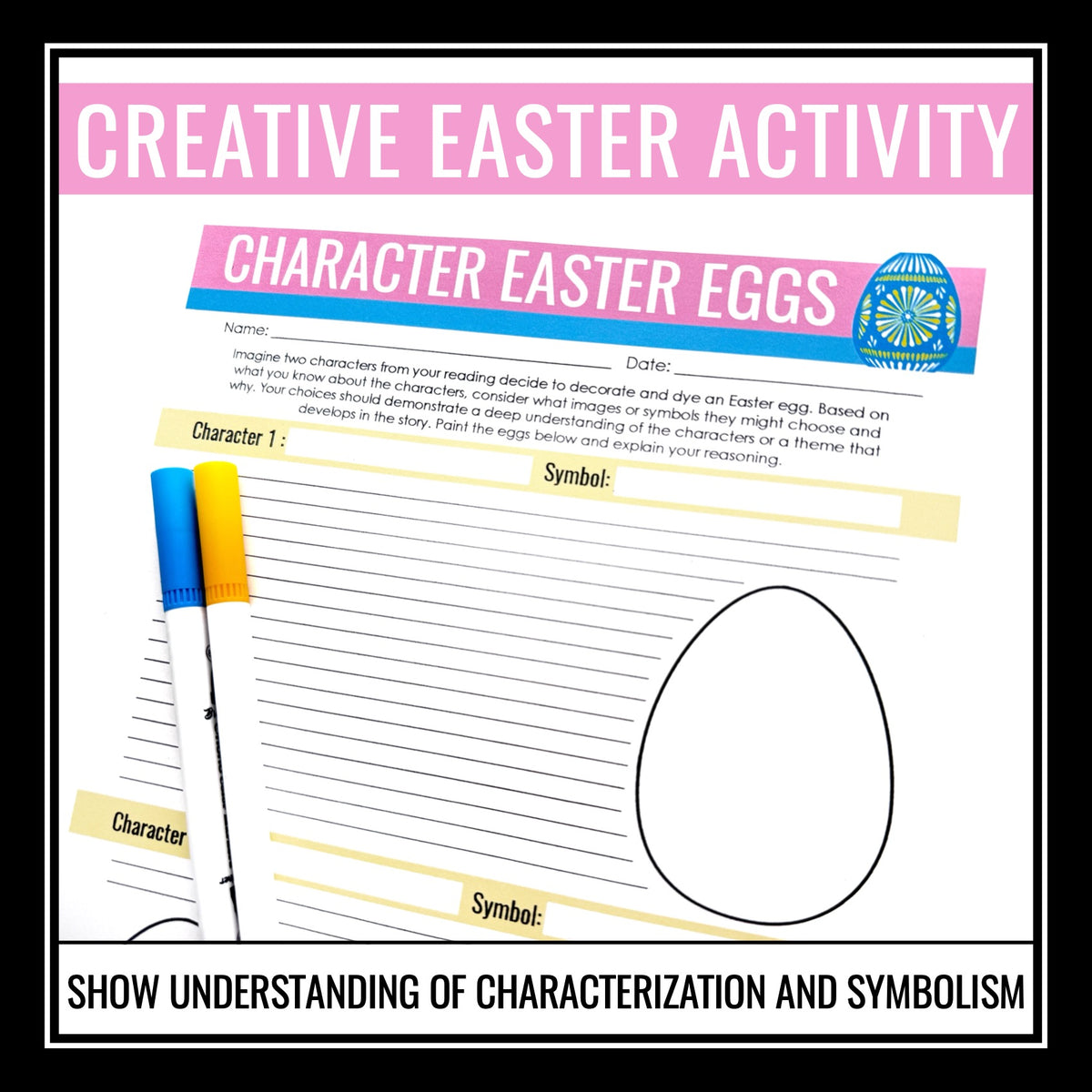 Easter Assignment for Any Novel or Short Story - Character Easter Egg ...