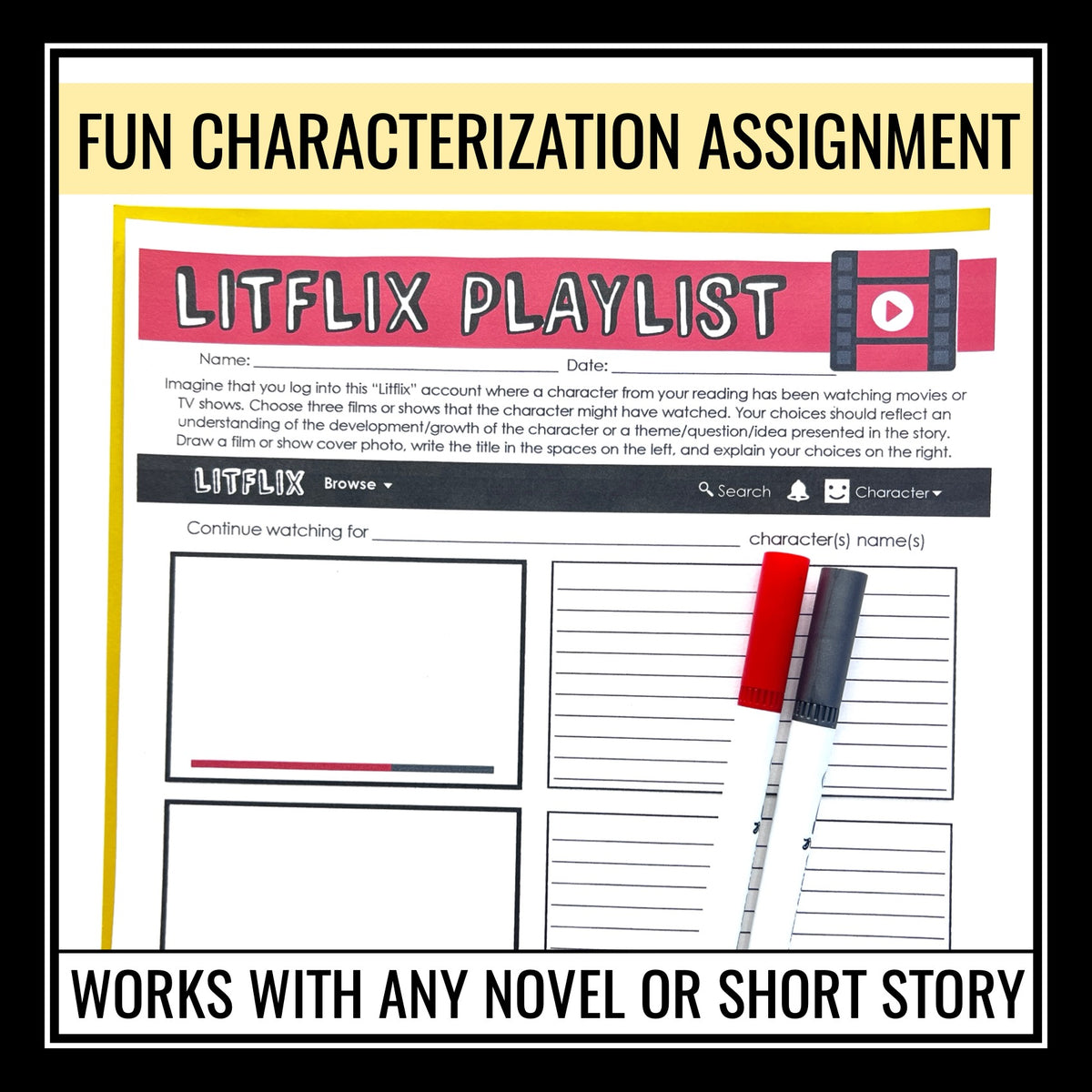 Character Analysis Assignment For Any Novel or Short Story - Movie Pla ...