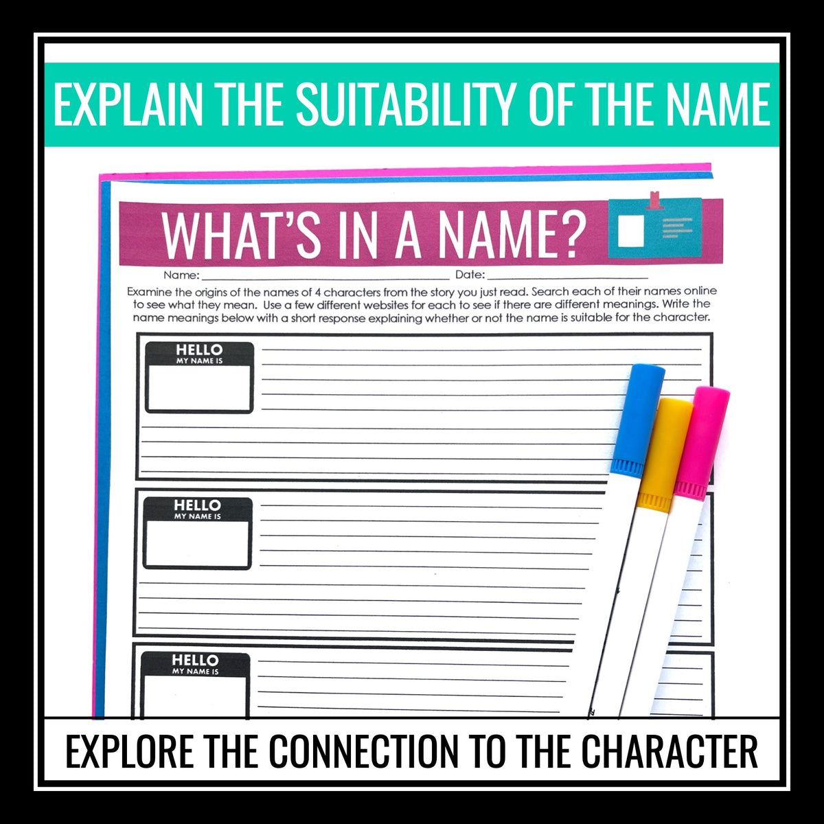 Character Analysis Assignment For Any Novel or Short Story - Name Anal ...