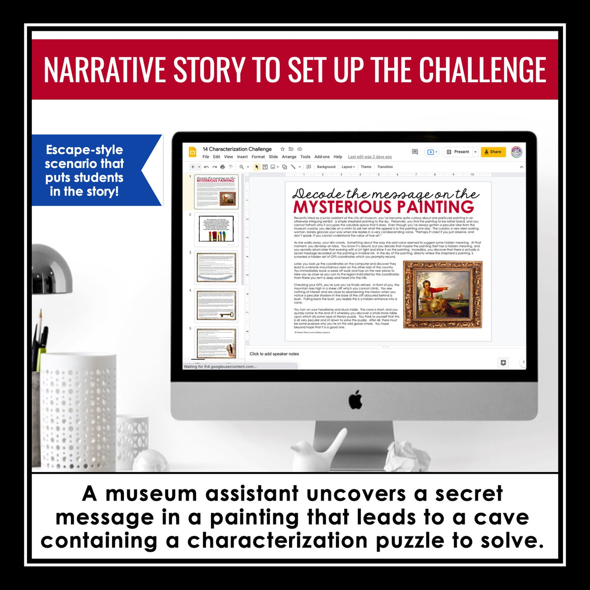 Character Types Steal Characterization Slides & Digital Reading Escape ...