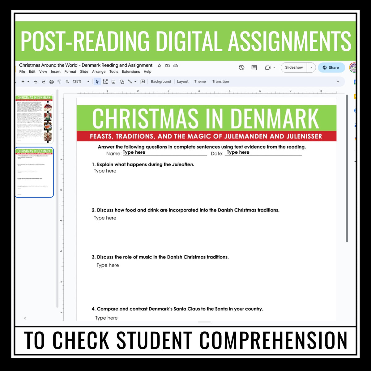 Christmas Around the World Reading Comprehension Nonfiction Assignment ...