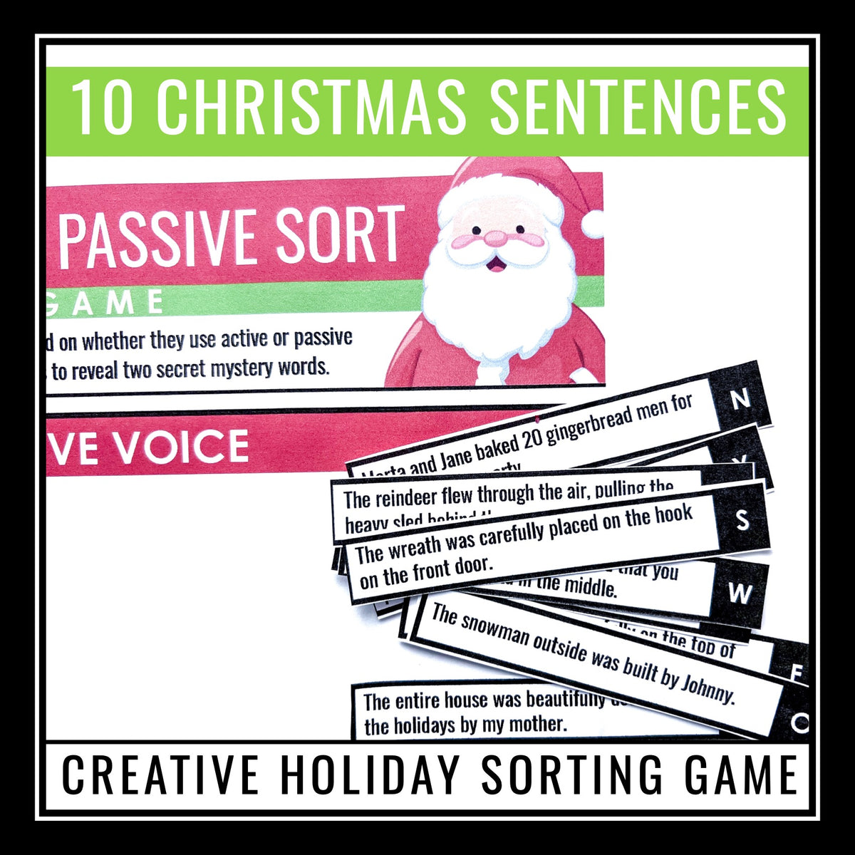 Christmas Grammar Activity - Active and Passive Voice Interactive Sort ...