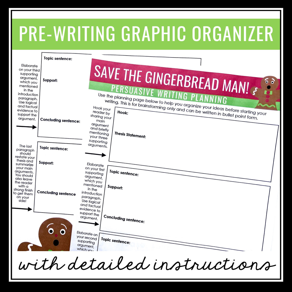 Christmas Persuasive Writing Holiday Assignment - Save the Gingerbread ...