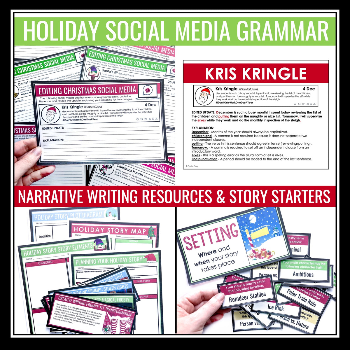 Christmas Reading and Writing Bundle: Holiday Activities, Assignments ...